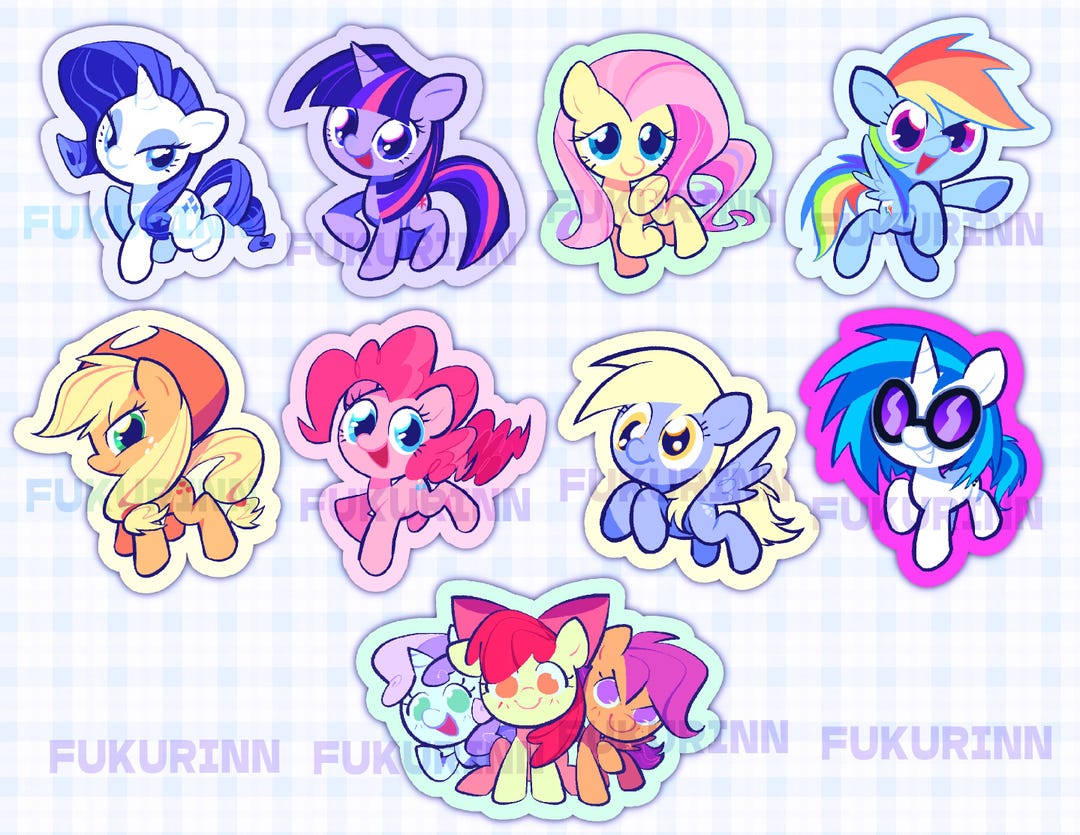 MLP Vinyl Glitter Stickers - Etsy
