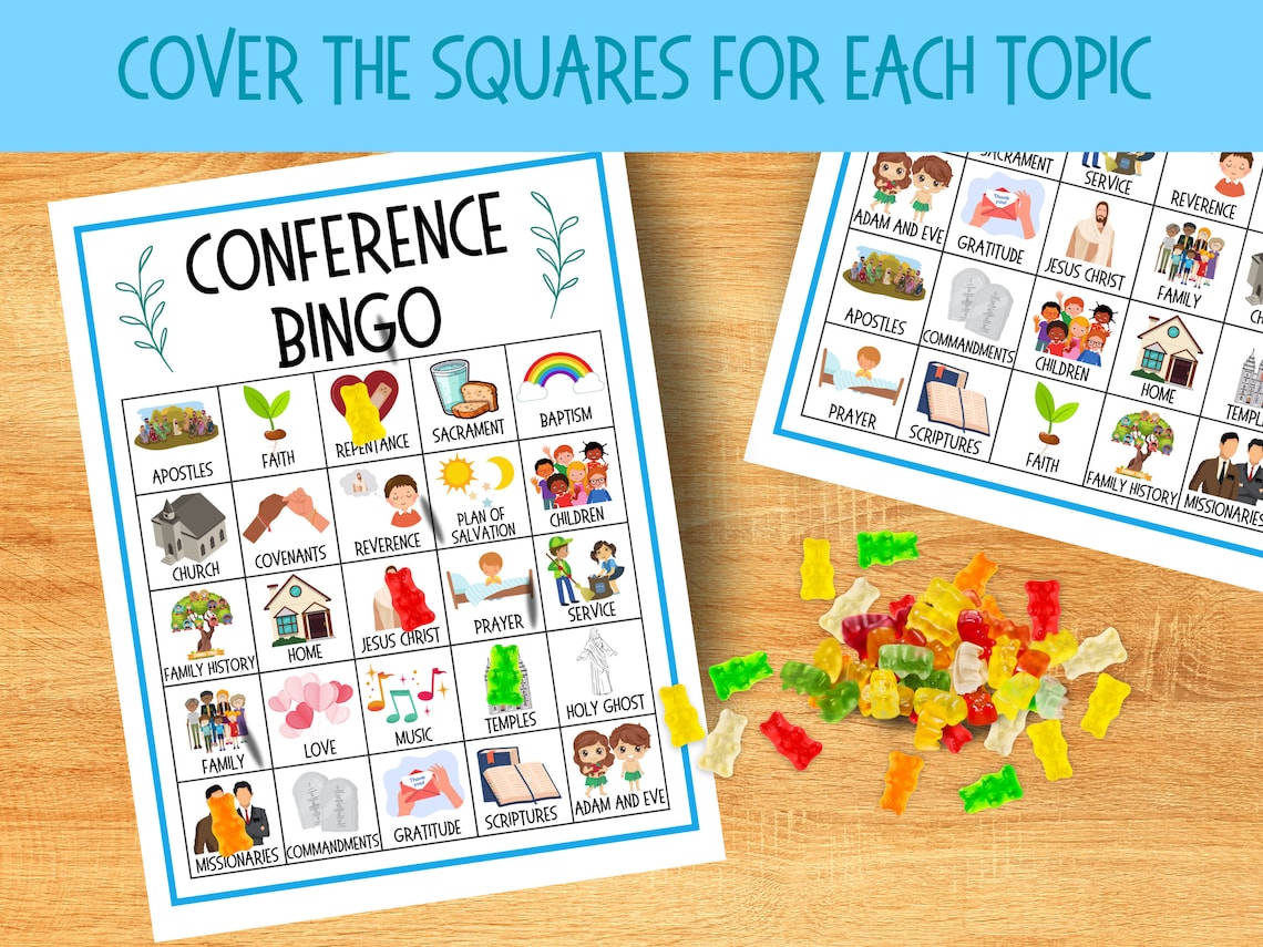LDS General Conference Bingo, Latter Day Saints Games, LDS Conference ...