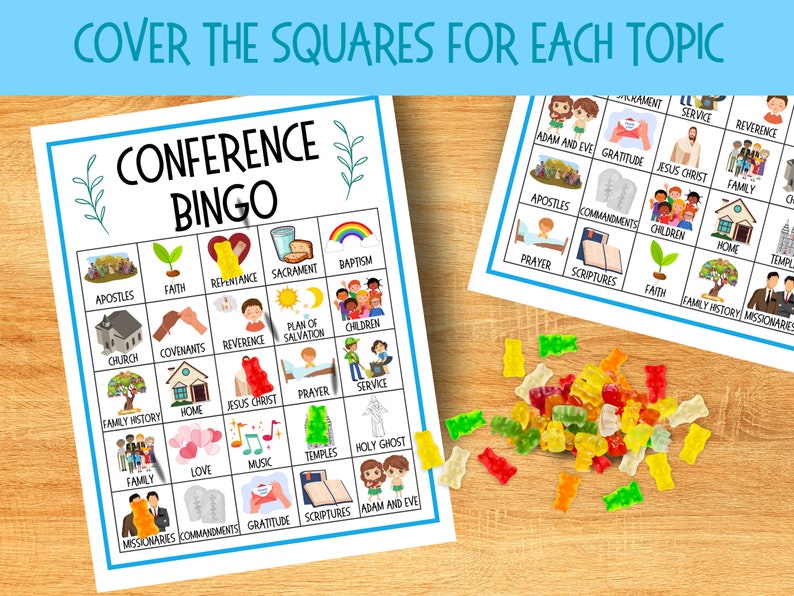 LDS General Conference Bingo, Latter Day Saints Games, LDS Conference ...