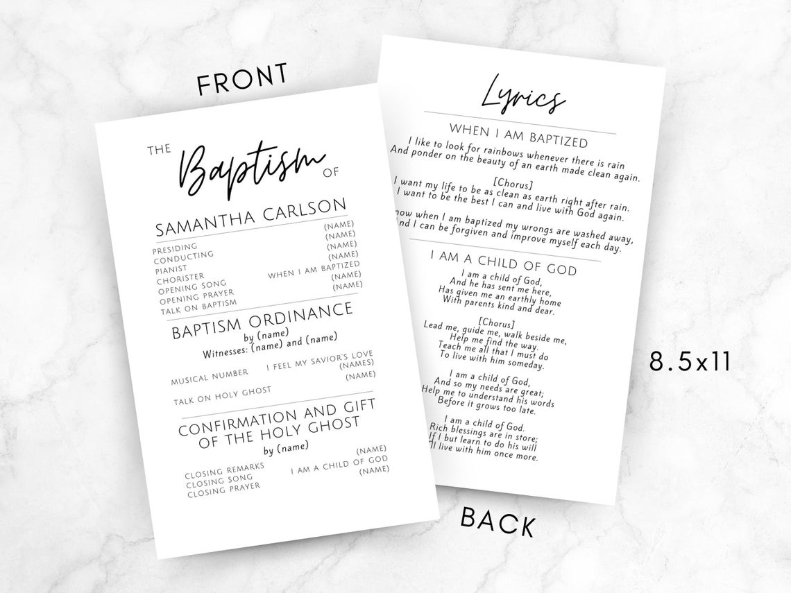 LDS Baptism Program, Baptism Program, LDS Baptism, LDS Baptism Program ...