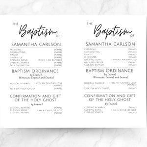 Customizable LDS Baptism Program Template, Easy to Edit Canva Download ...