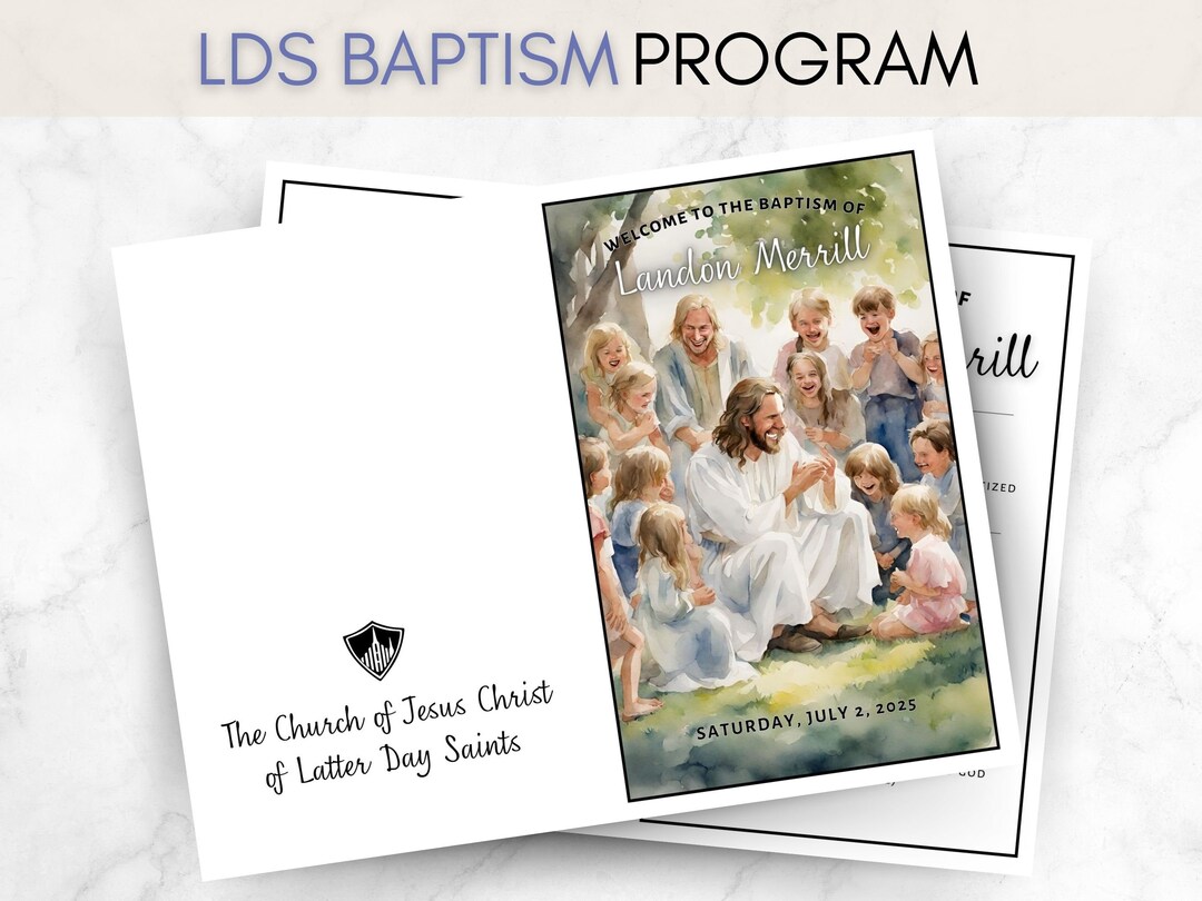 Customizable LDS Baptism Program Template, Easy to Edit Canva Download ...