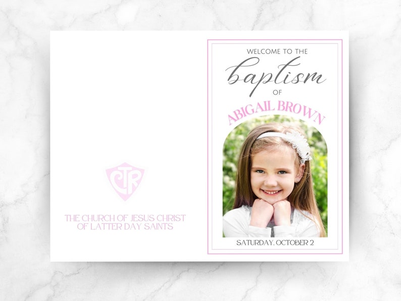 LDS Baptism Program, Customizable Template, Easy to Edit Canva Download ...