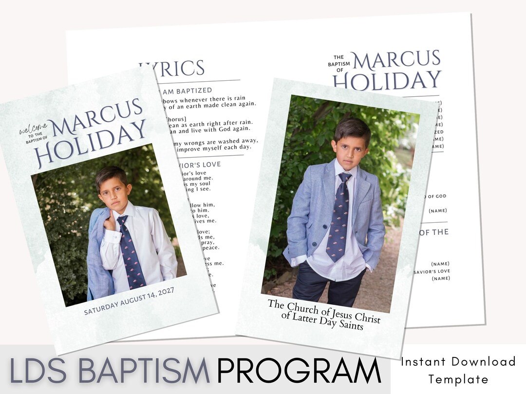 Customizable LDS Baptism Program Template, Easy to Edit Canva Download ...
