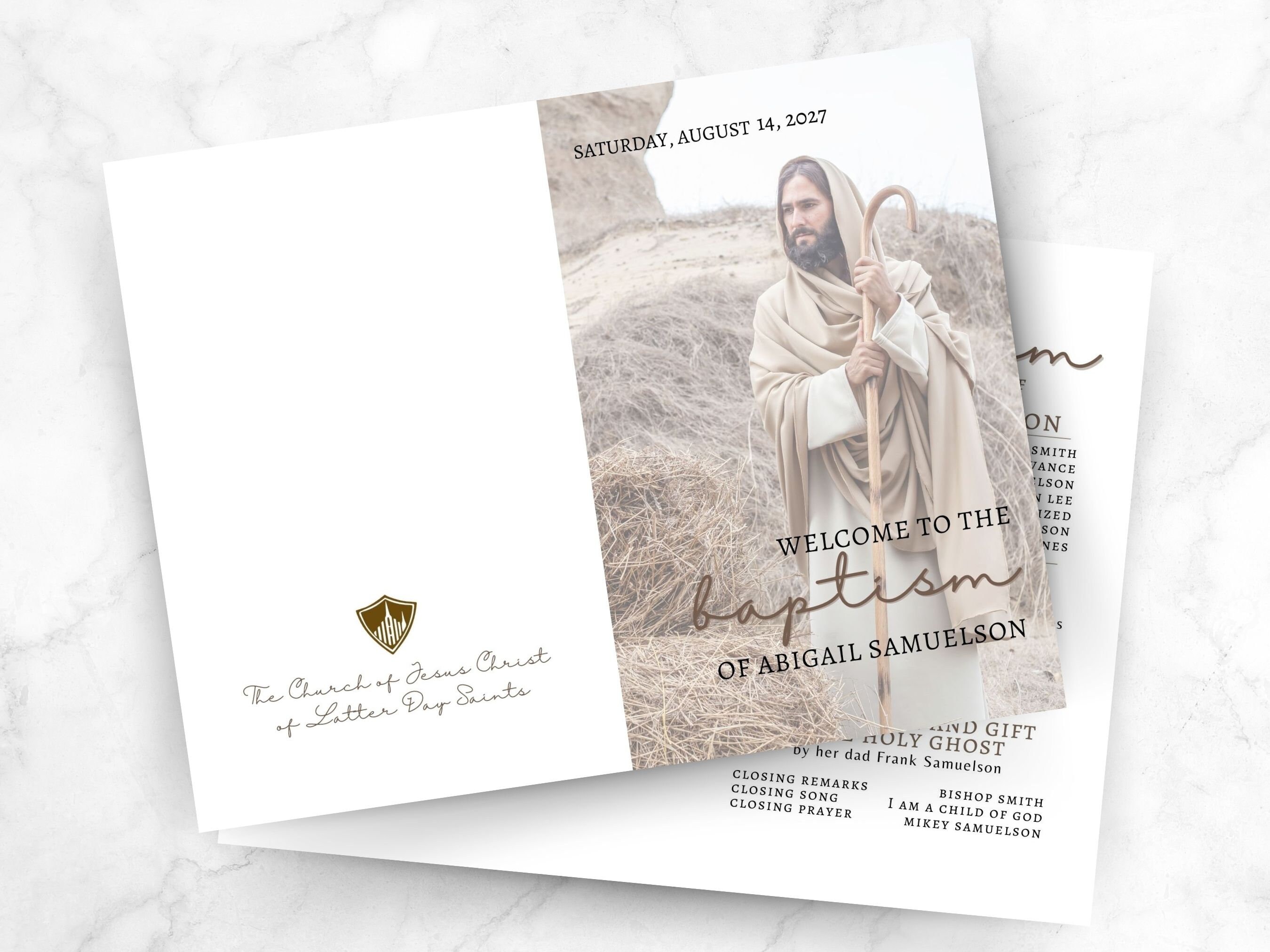 LDS Baptism Program, Customizable Template, Easy to Edit Canva Download ...