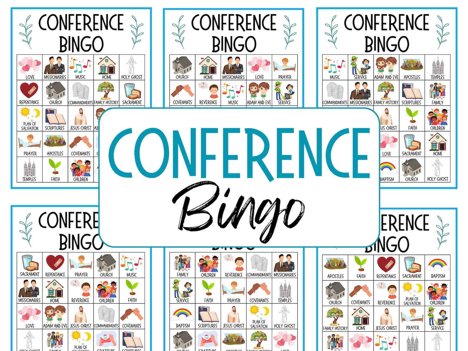 LDS General Conference Bingo, Latter Day Saints Games, LDS Conference ...