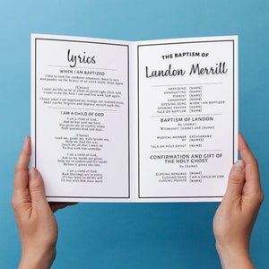 Customizable LDS Baptism Program Template, Easy to Edit Canva Download ...
