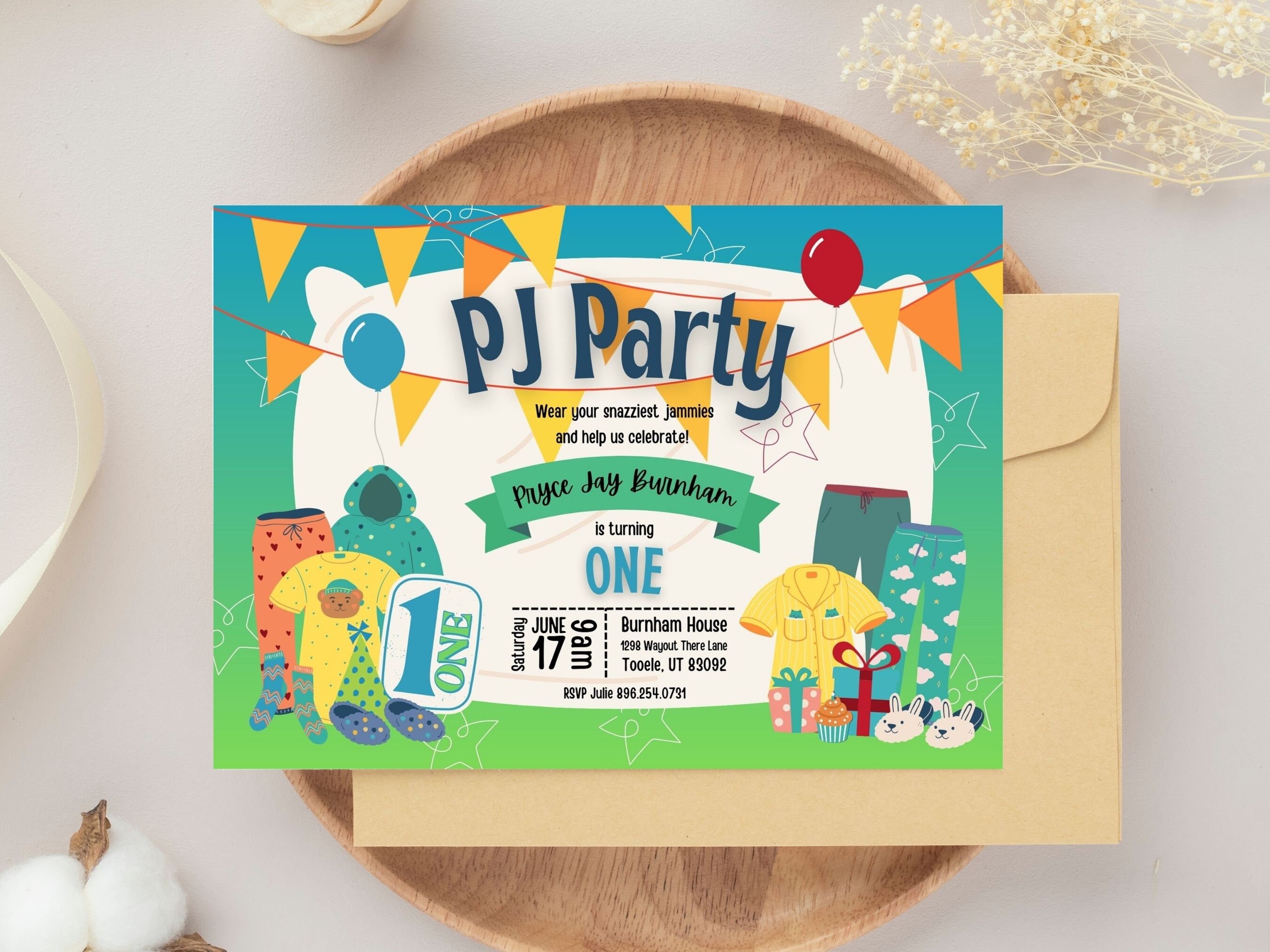 Pajama Party Invitation | PJ Party Invitation | Birthday Party ...