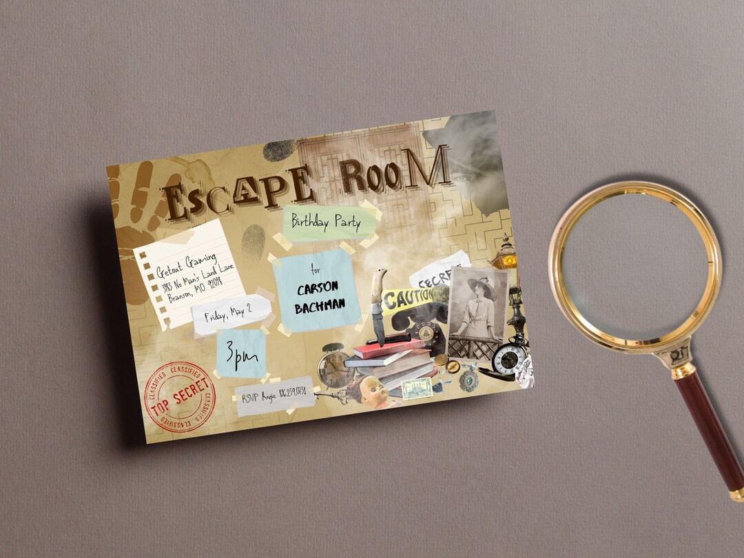 Escape Room Birthday Party Invitation, Editable Birthday Invitation ...