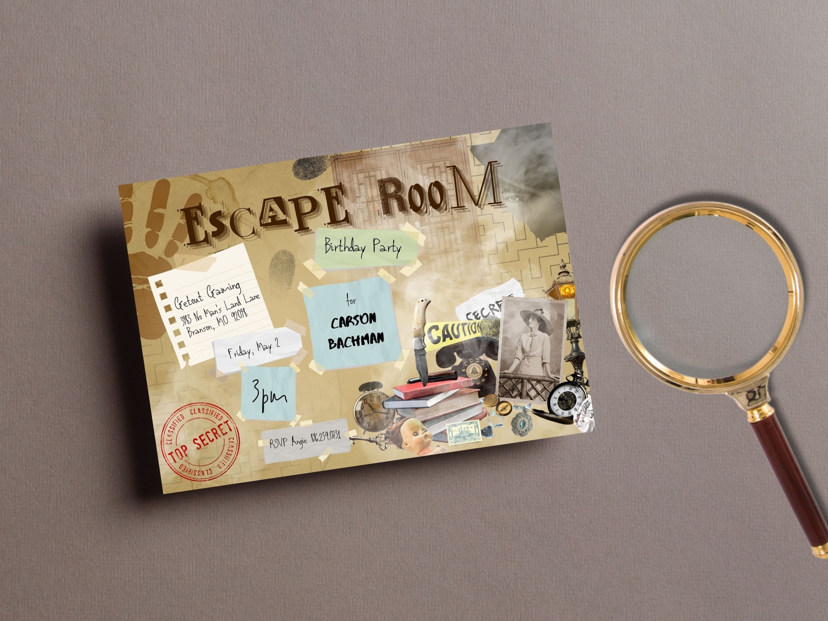 Escape Room Birthday Party Invitation, Editable Birthday Invitation ...