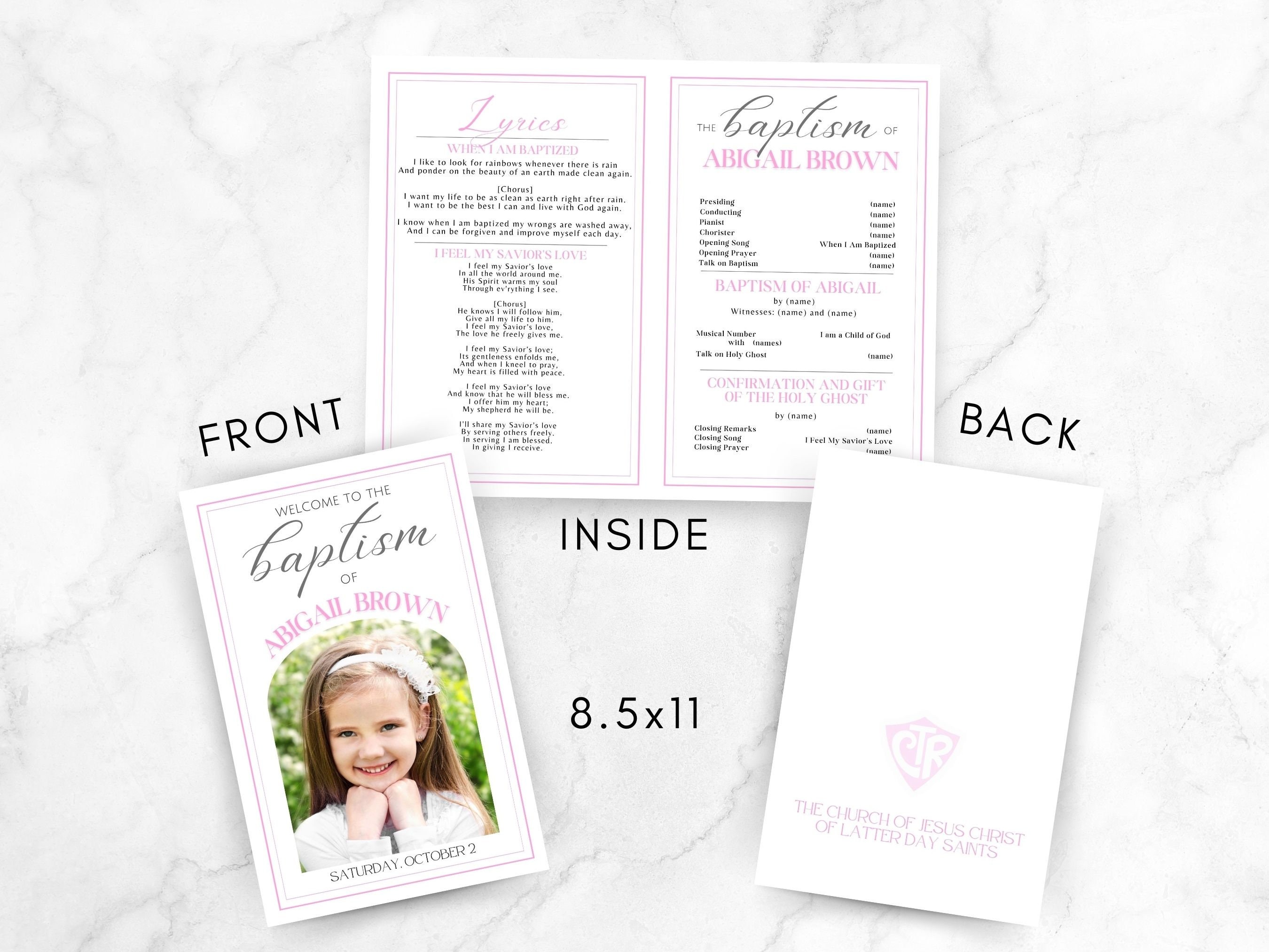 LDS Baptism Program, Customizable Template, Easy to Edit Canva Download ...