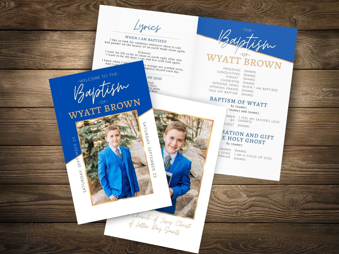 Customizable LDS Baptism Program Template, Easy to Edit Canva Download ...