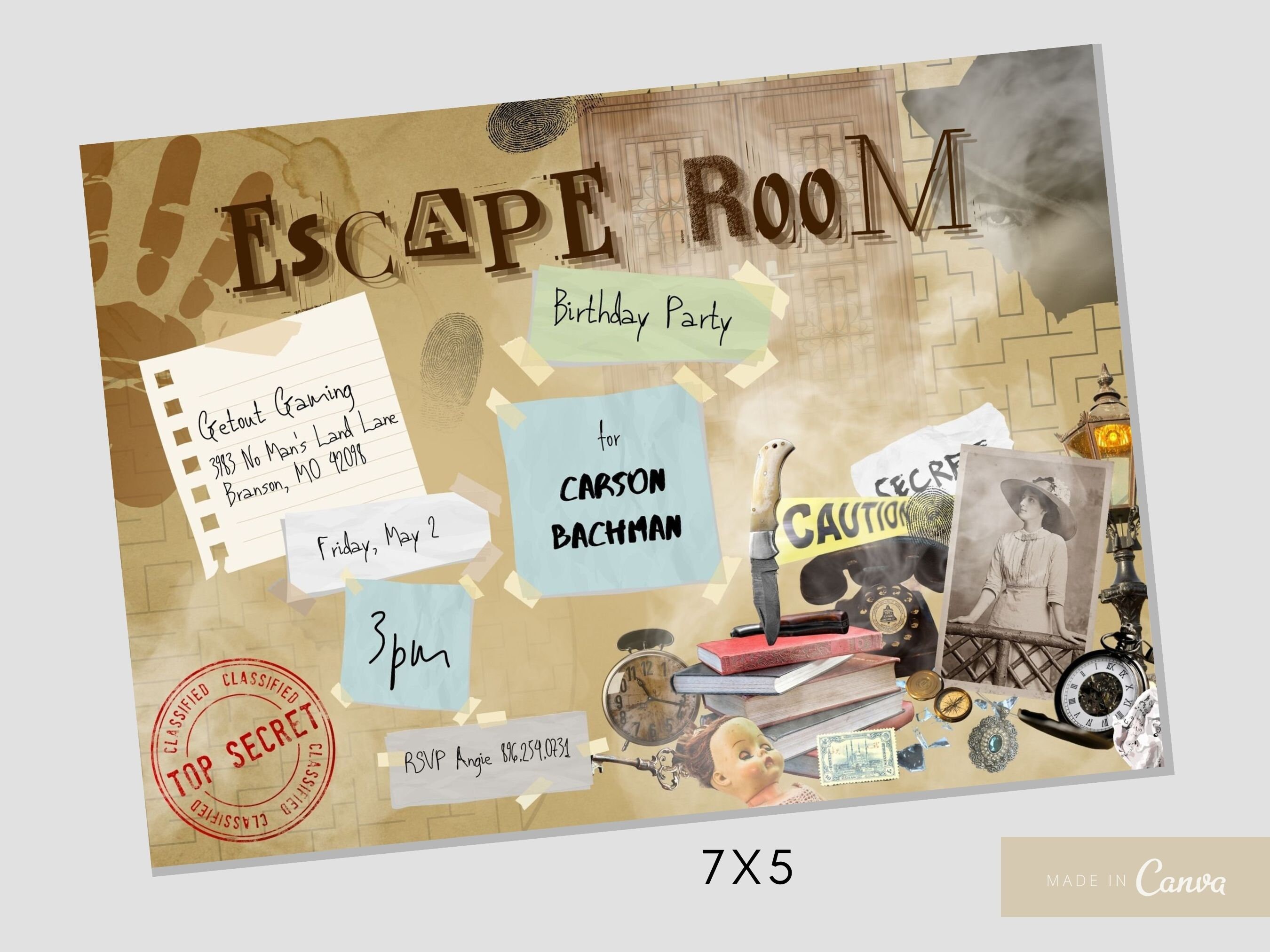 Escape Room Birthday Party Invitation, Editable Birthday Invitation ...