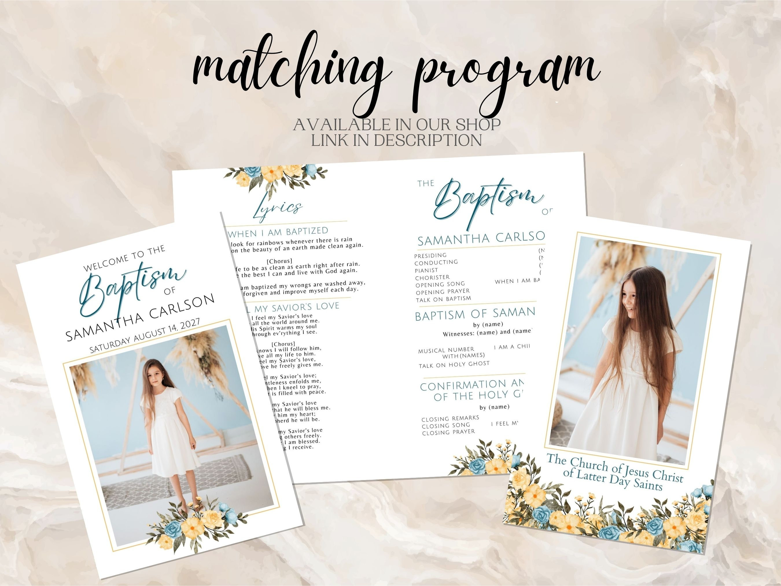 Editable LDS Baptism Invitation, Girl Baptism LDS, Instant Download ...