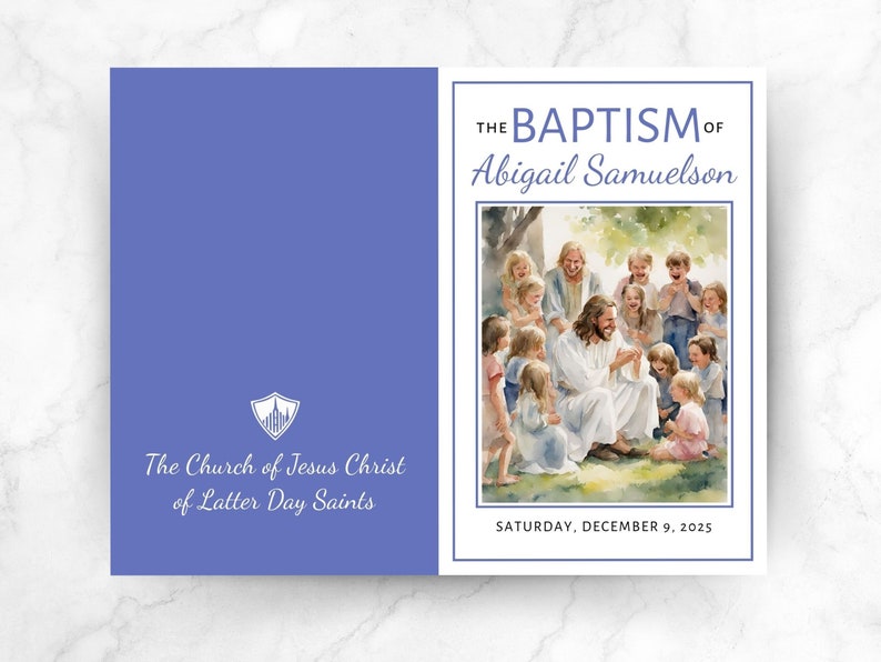 LDS Baptism Program, Customizable Template, Easy to Edit Canva Download ...
