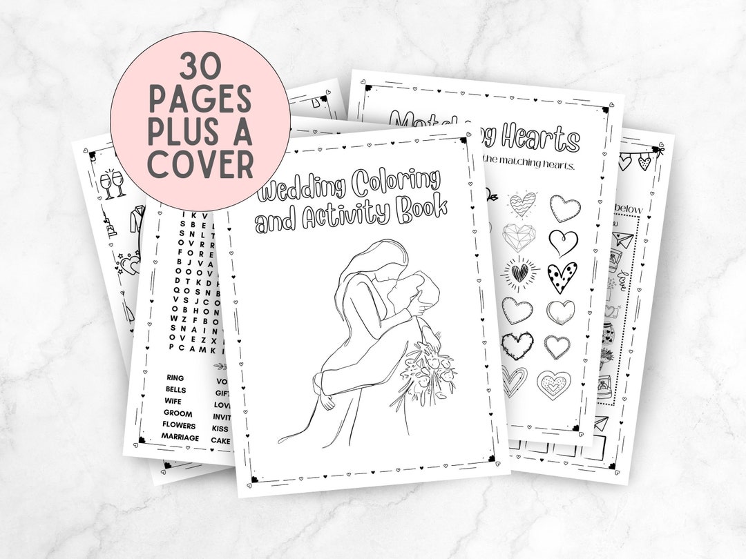 Wedding Coloring Book, Kids Wedding Activities, Wedding Activity Book ...