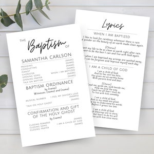 Customizable LDS Baptism Program Template, Easy to Edit Canva Download ...