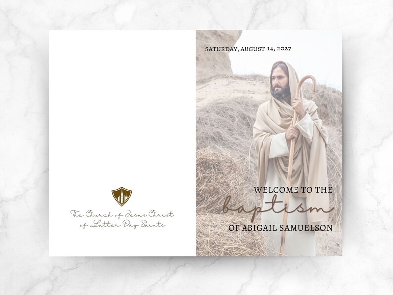 LDS Baptism Program, Customizable Template, Easy to Edit Canva Download ...