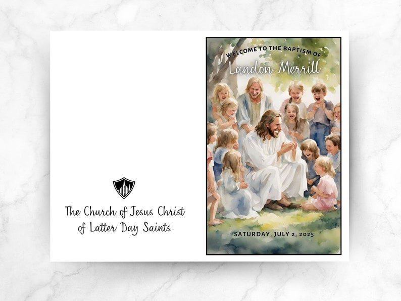 Customizable LDS Baptism Program Template, Easy to Edit Canva Download ...