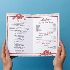 LDS Baptism Program, LDS Baptism Program Template, Customizable Canva ...