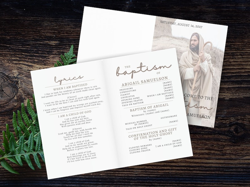 Customizable LDS Baptism Program Template, Easy to Edit Canva Download ...