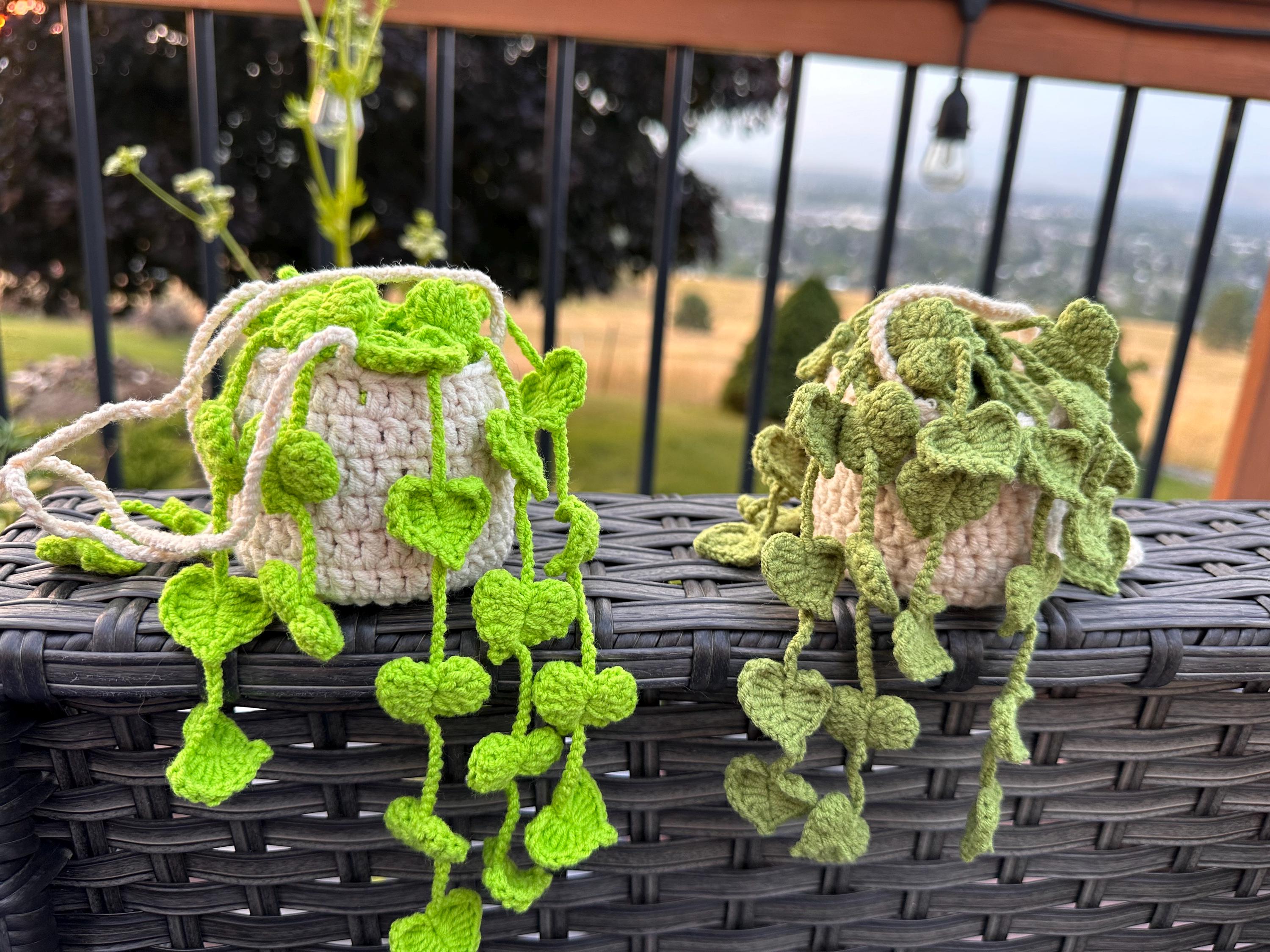 Crocheted Mini Hanging Plant - Etsy