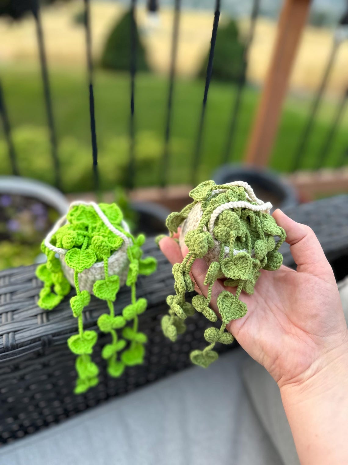 Crocheted Mini Hanging Plant - Etsy