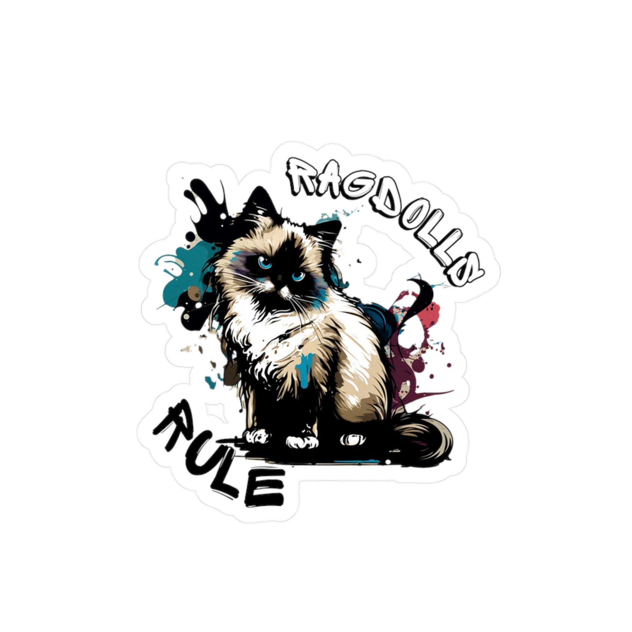 Ragdolls Rule Sticker - Graffiti Style - Kiss-cut Vinyl Decals - Etsy