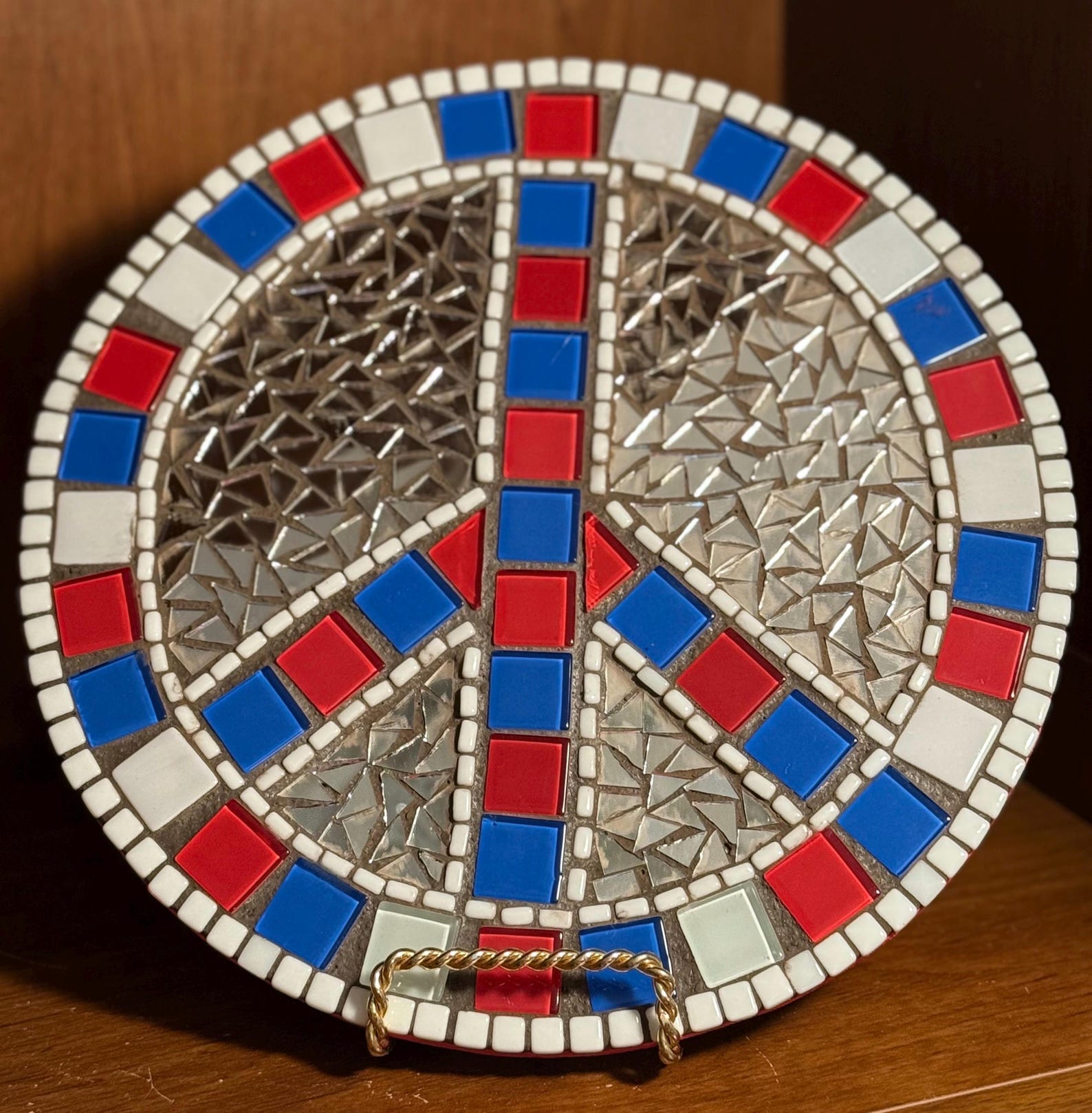 Handmade Mosaic Patriotic Peace Sign - Etsy