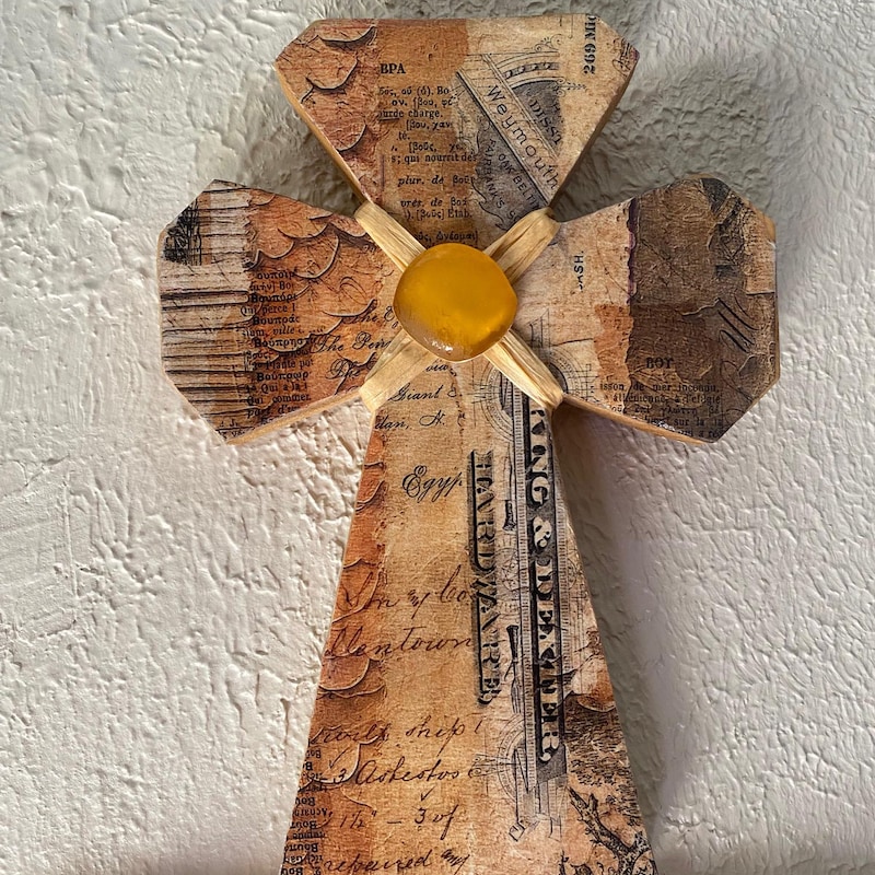 Decoupage Cross - Etsy