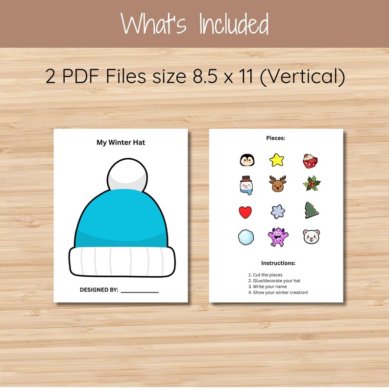 My Winter Hat Craft for Kids – Cut and Paste Printable, Fun Winter ...