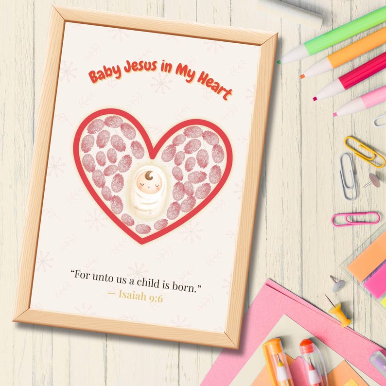 Baby Jesus in My Heart Craft – Christian Christmas Fingerprint Activity ...