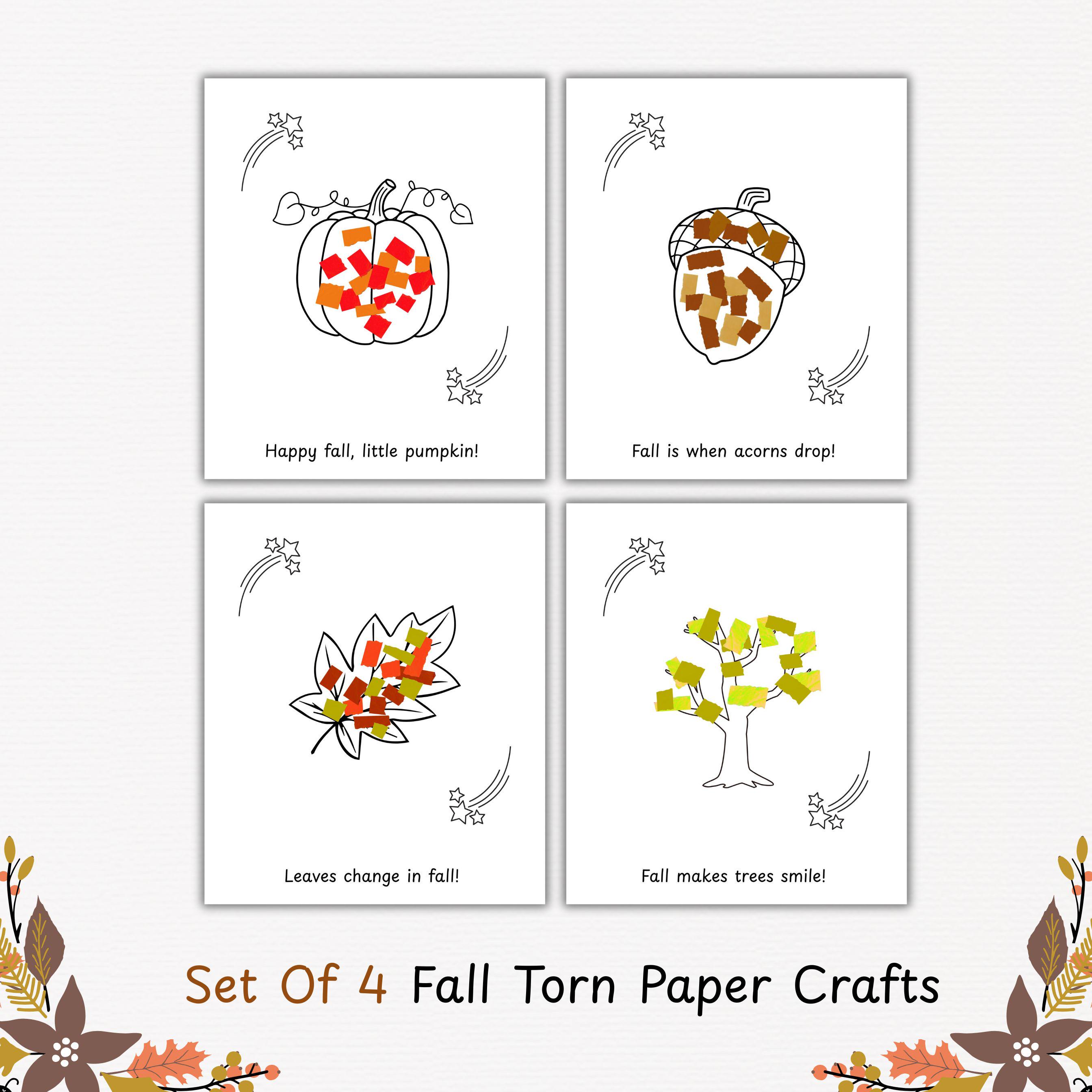 Fall Torn Paper Craft for Kids – Christian Pumpkin Activity, Printable ...