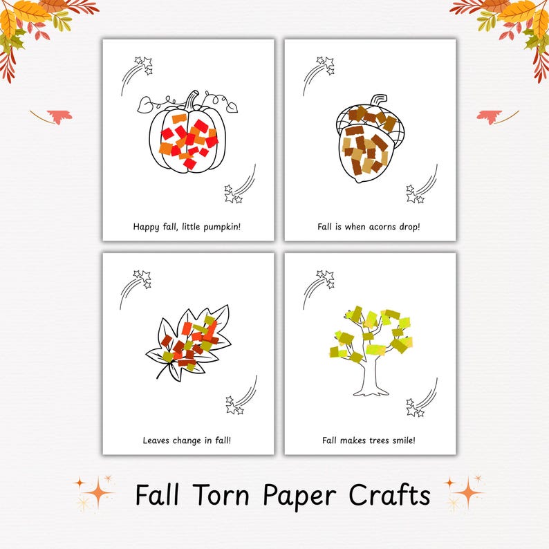 Fall Torn Paper Craft for Kids – Christian Pumpkin Activity, Printable ...
