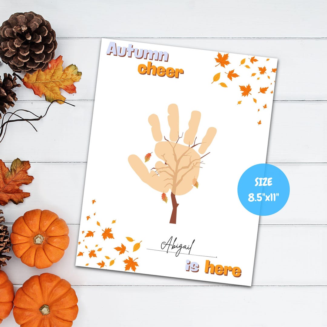 Autumn Cheer Handprint Craft - Autumn Kids Activity, Preschool Activity ...