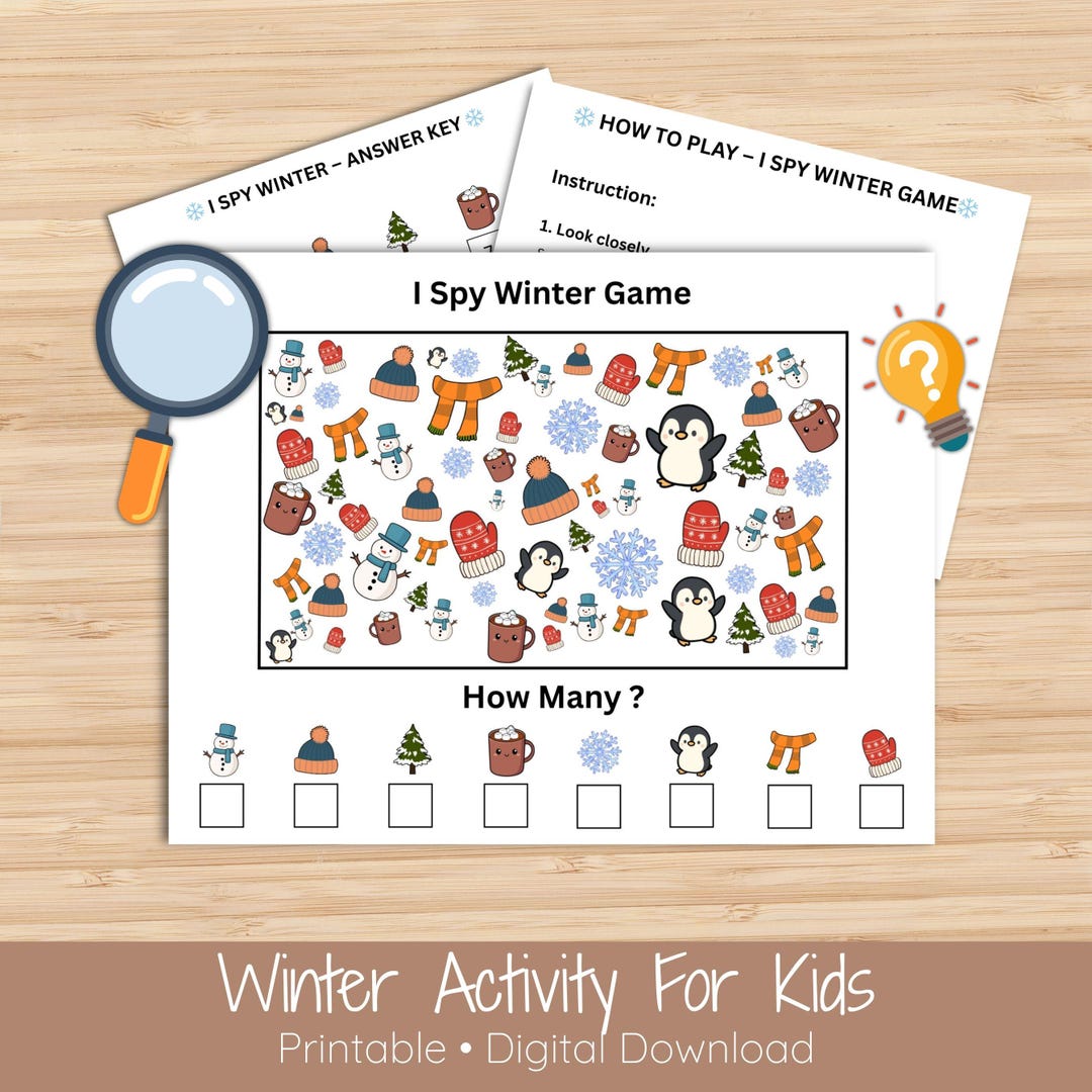 I Spy Winter Game for Kids - Winter Counting Activity, Classroom ...