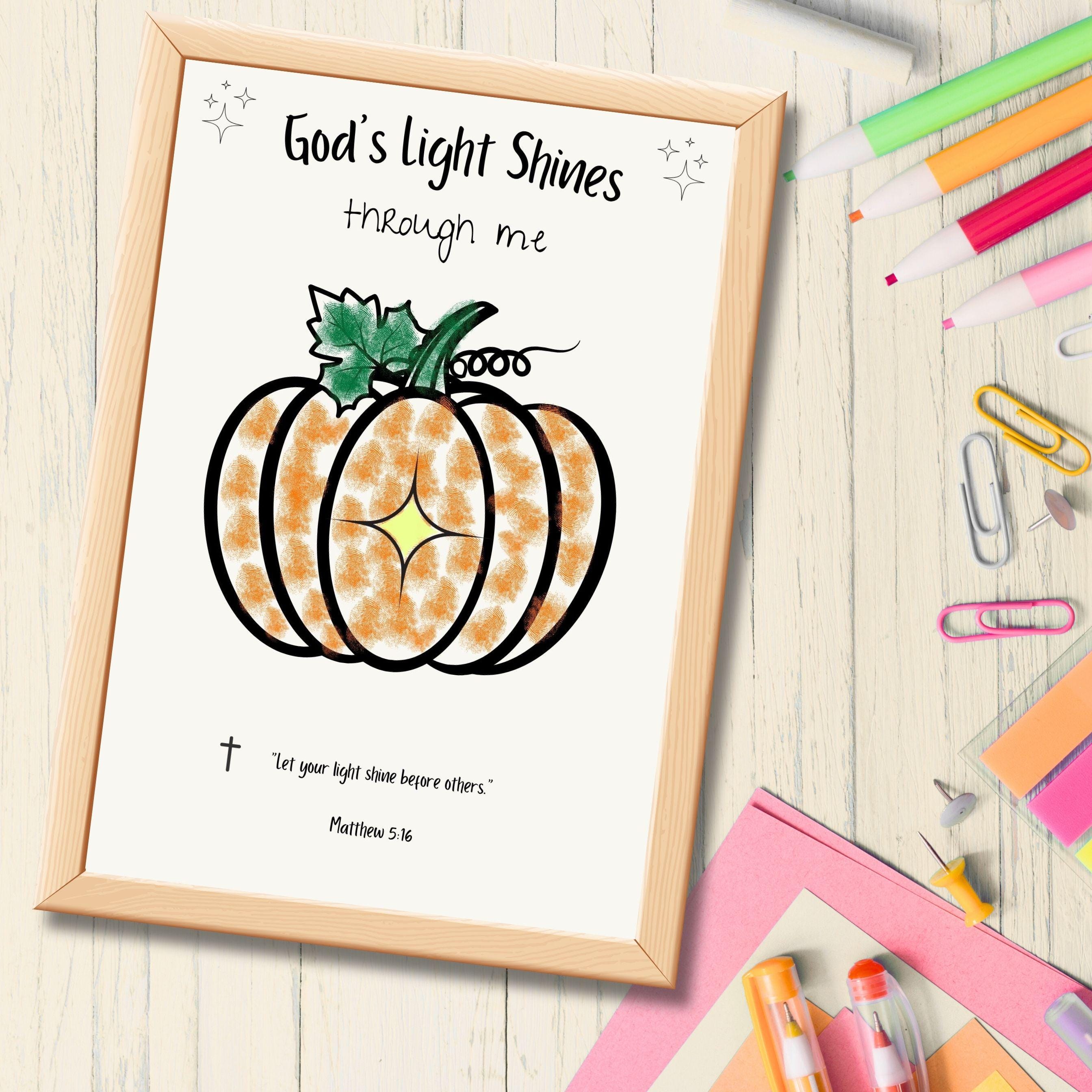 God’s Light Shines Through Me Craft - Christian Pumpkin Activity ...