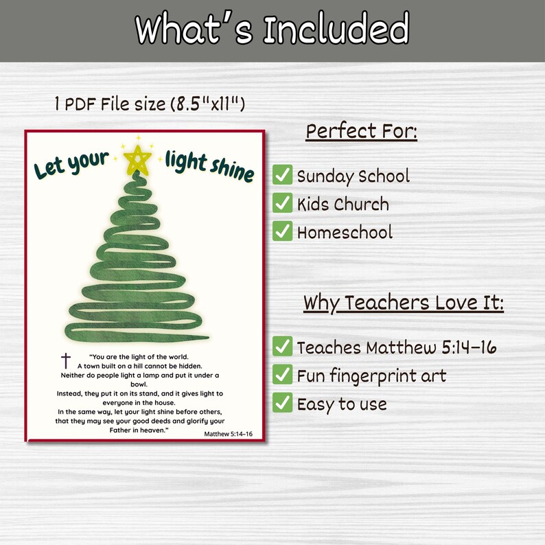 Let Your Light Shine Craft – Christmas Tree Fingerprint Activity for ...