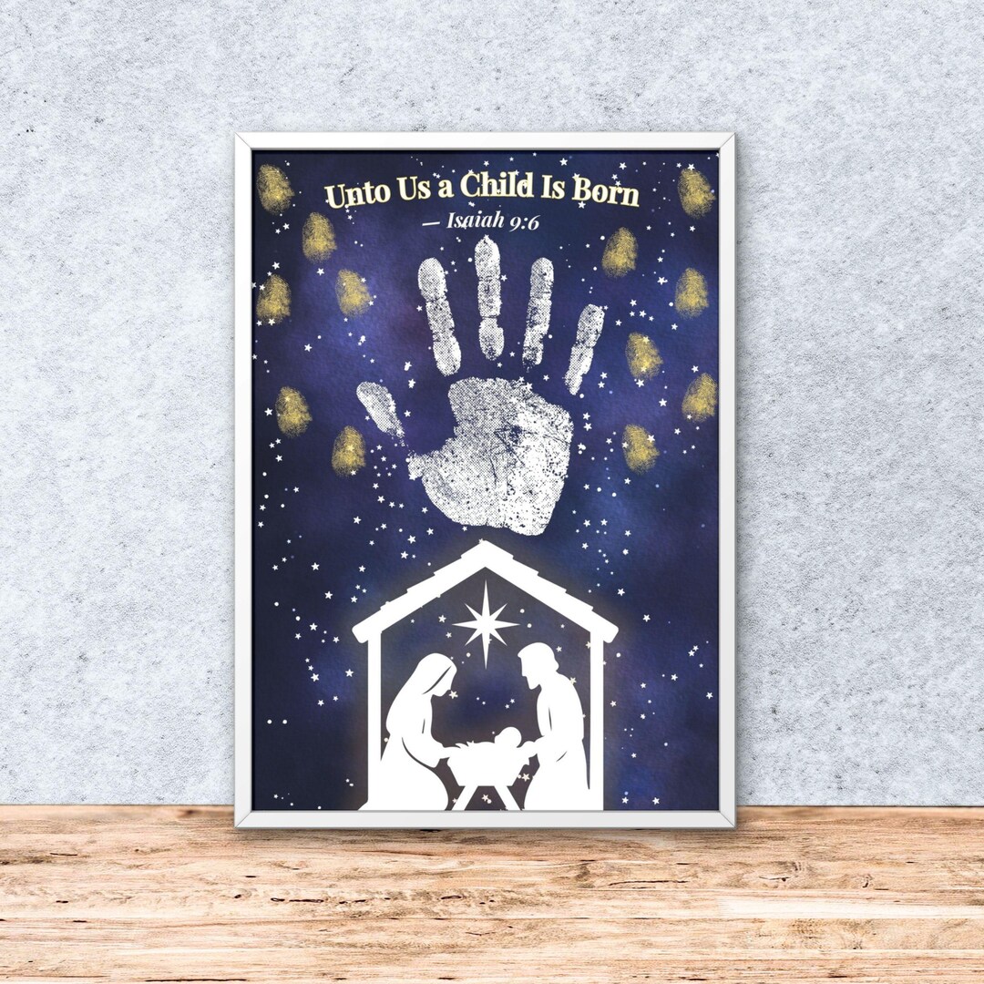 Nativity Handprint & Fingerprint Craft – Christmas Keepsake Art for ...