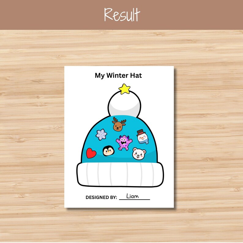 My Winter Hat Craft for Kids – Cut and Paste Printable, Fun Winter ...