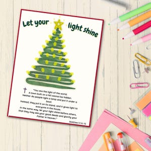 Let Your Light Shine Craft – Christmas Tree Fingerprint Activity for ...