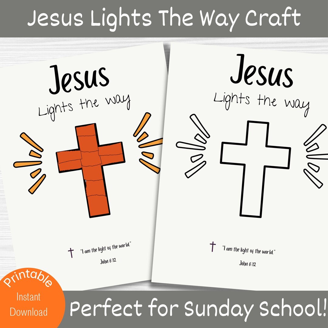 Jesus Lights the Way Craft – Torn Paper Cross Activity, Christian Bible ...