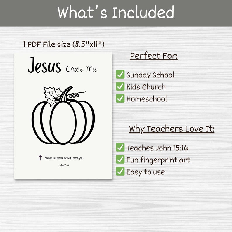 Jesus Chose Me Craft - Christian Pumpkin Activity, Bible Verse ...