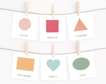 2D Shapes Flash Cards 2-D Shapes Flashcards Kindergarten - Etsy