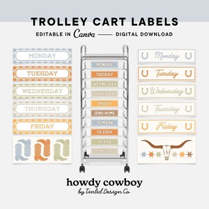 Printable Rolling Trolley Cart Labels, Editable Canva Templates ...