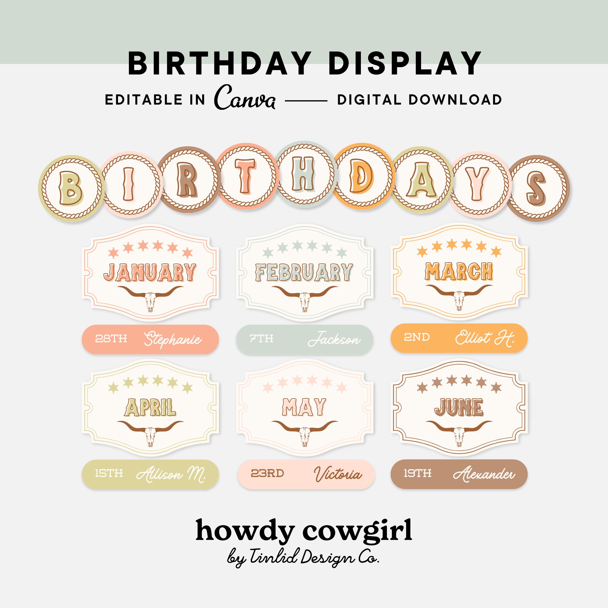 Howdy Cowgirl Classroom Decor Bundle: Canva Templates (digital Download ...