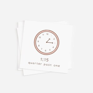 Telling the Time Flash Cards, Quarter Past Flashcards, Quarter to ...