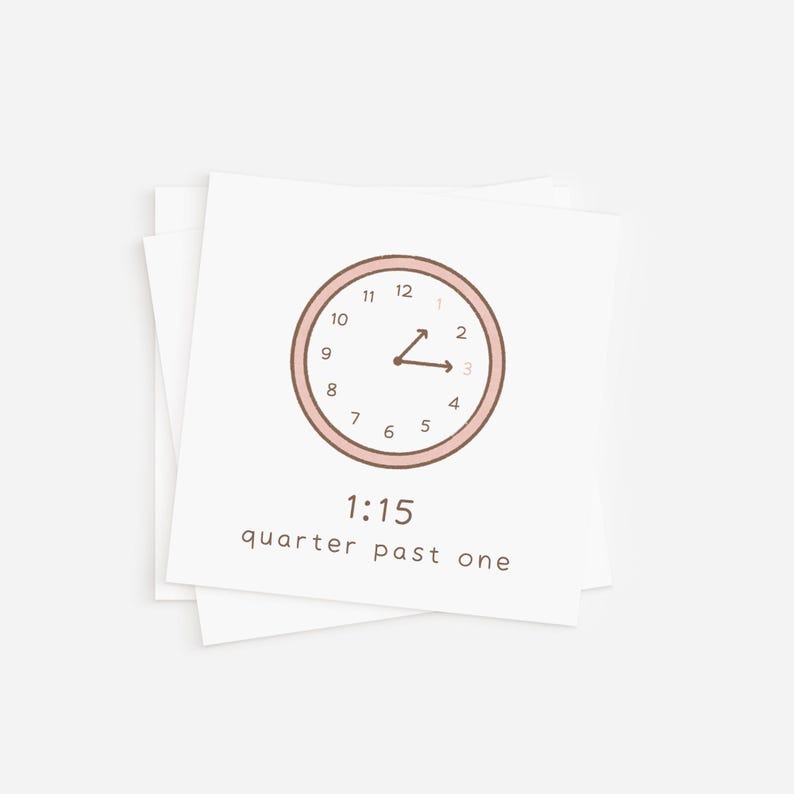 Telling the Time Flash Cards, Quarter Past Flashcards, Quarter to ...