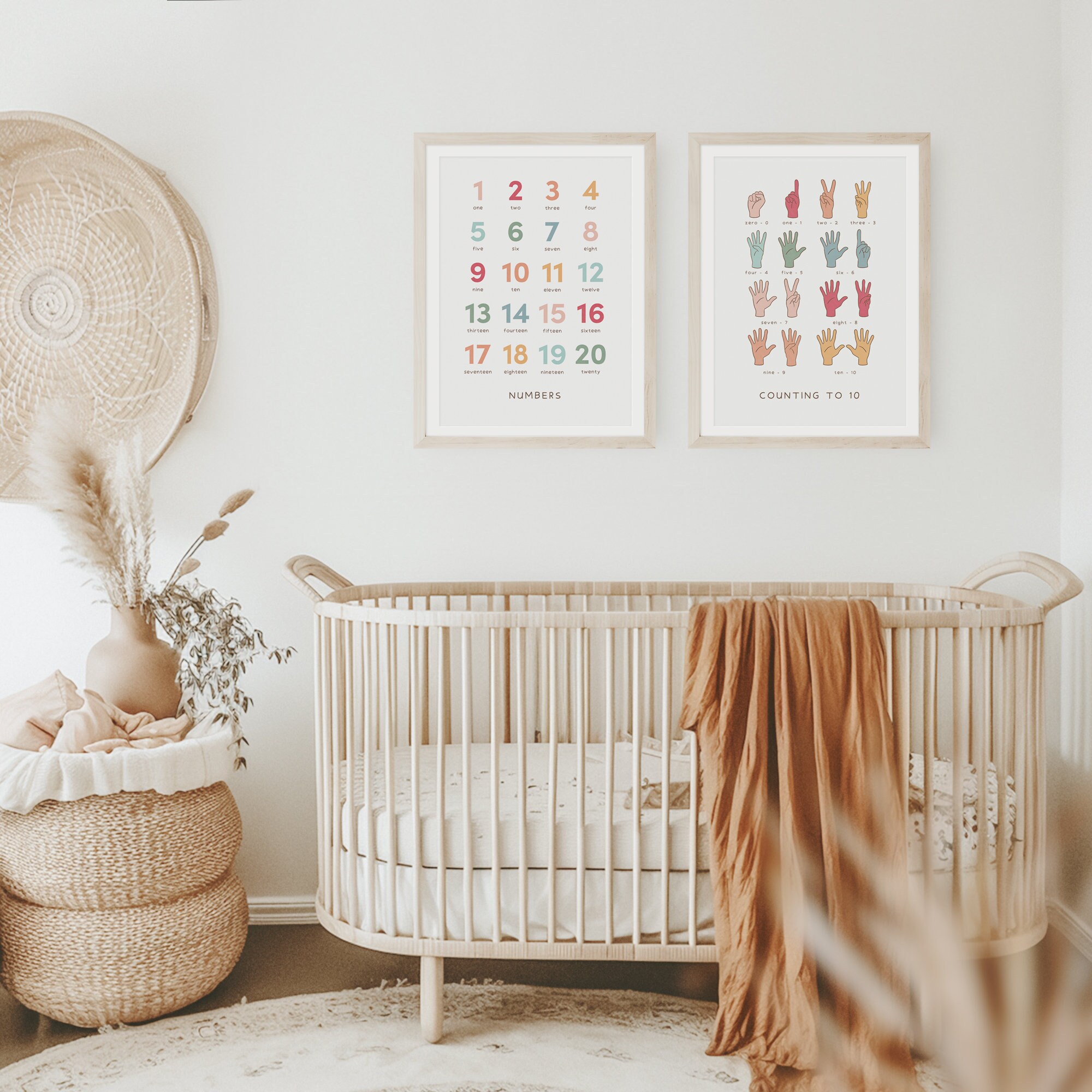 Rainbow Number Poster, Counting Poster Bundle Rainbow Classroom Print ...