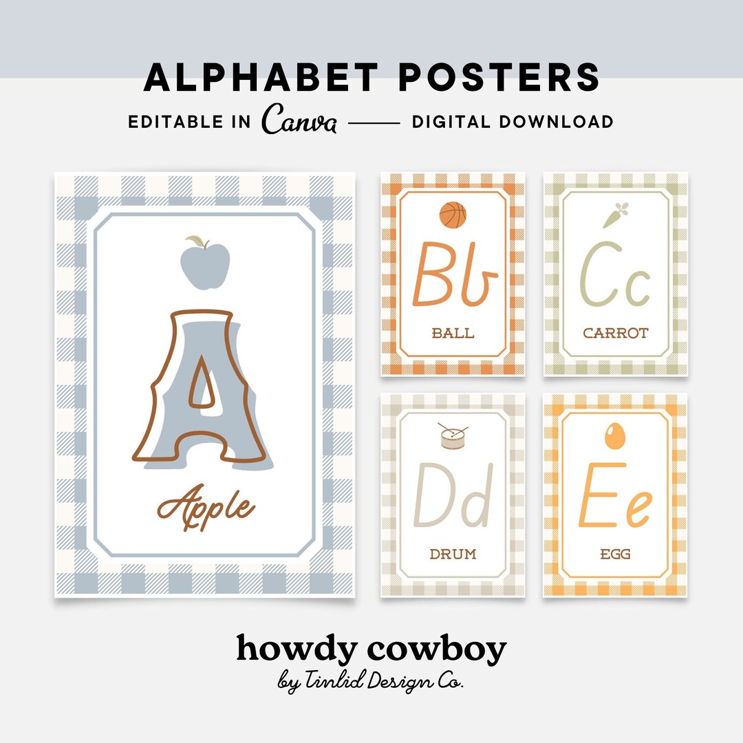 Western Alphabet Posters: Editable Classroom Decor (digital Download ...